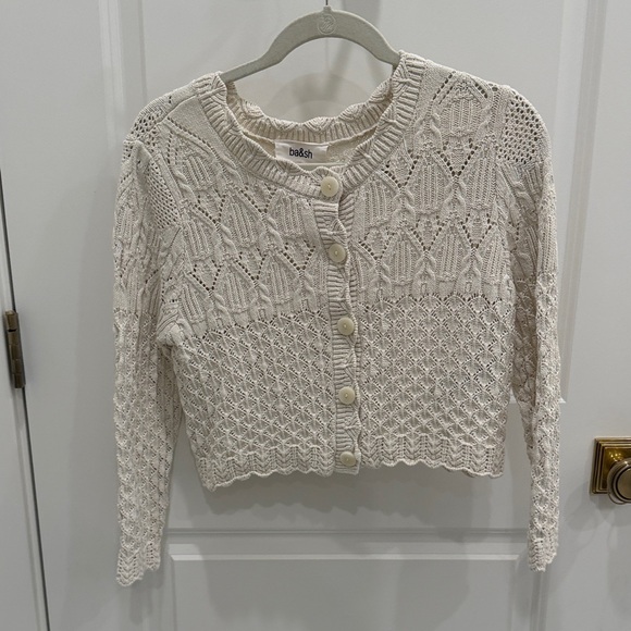 ba&sh | Sweaters | Bash Ivory Textured Cardigan | Poshmark